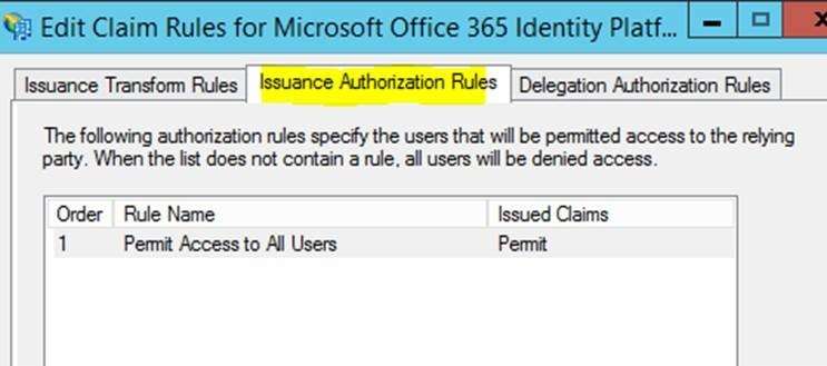 Customizing ADFS Claims Rules for Office 365