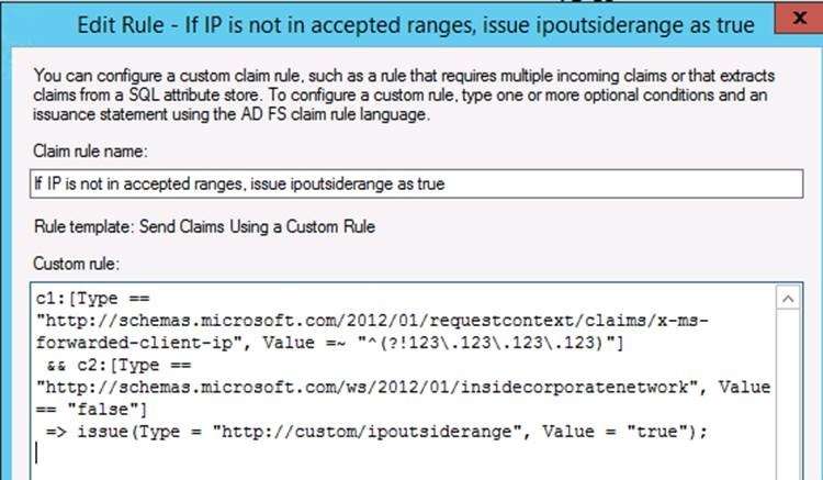 Customizing ADFS Claims Rules for Office 365