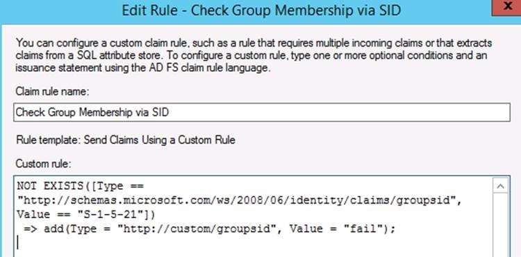 Customizing ADFS Claims Rules for Office 365