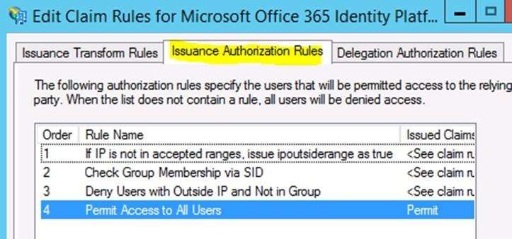 Customizing ADFS Claims Rules for Office 365