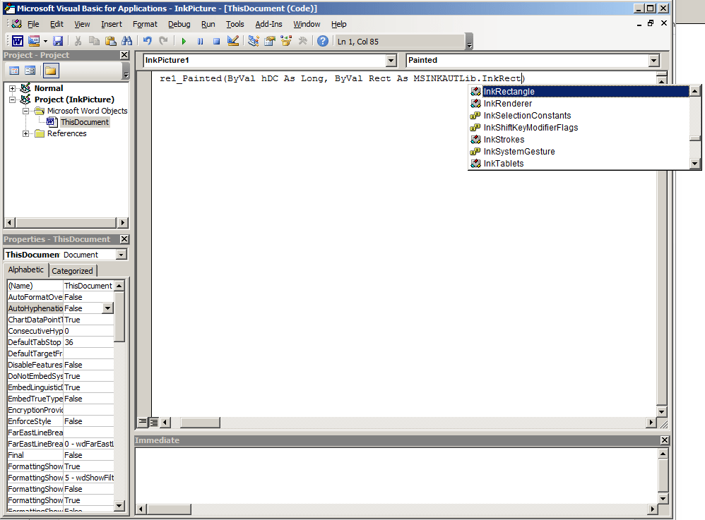 Alternative Execution Macro Saga: InkPicture – Part 1
